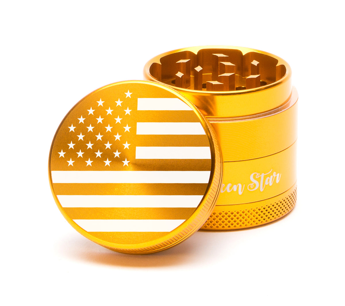 1.5" (40mm) 4-Piece Grinder with American Flag Design – Shop Green Star